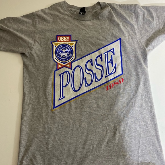 Obey | Shirts | Obey Gray Posse Shirt Size Medium | Poshmark